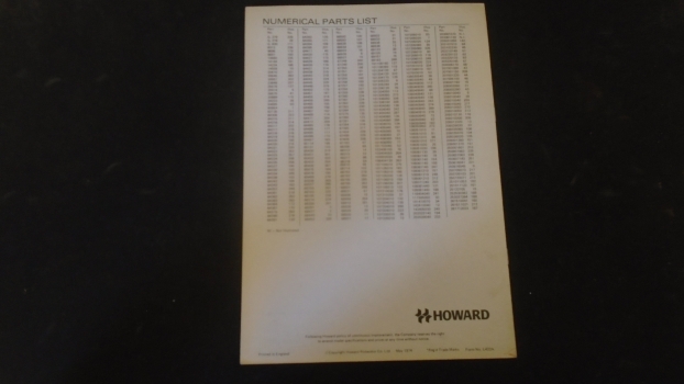 Howard Rotavator 300 350 Parts List | Machinery Literature | Westlake ...